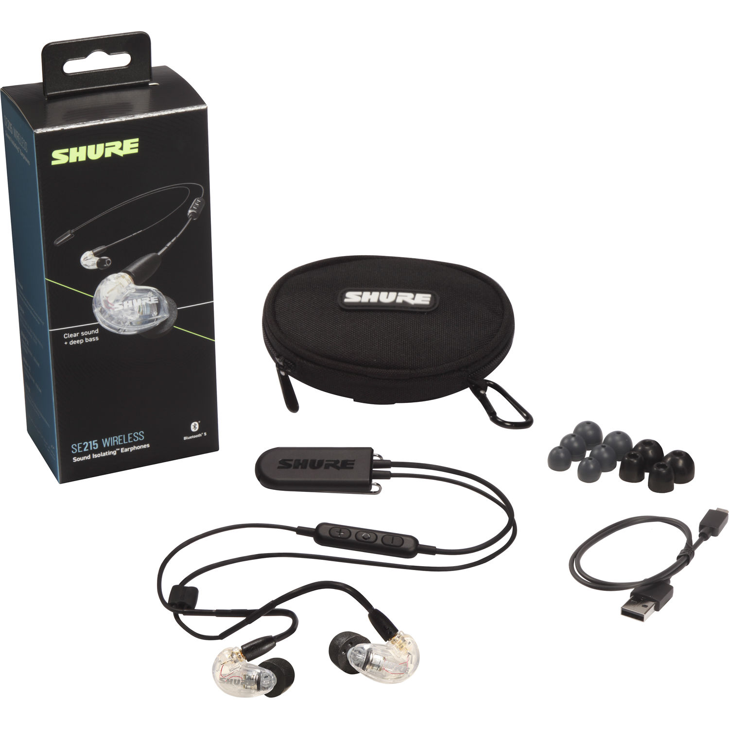 Shure SE215 Clear + BT2 - Casti in-ear wireless Bluetooth - SoundCreation