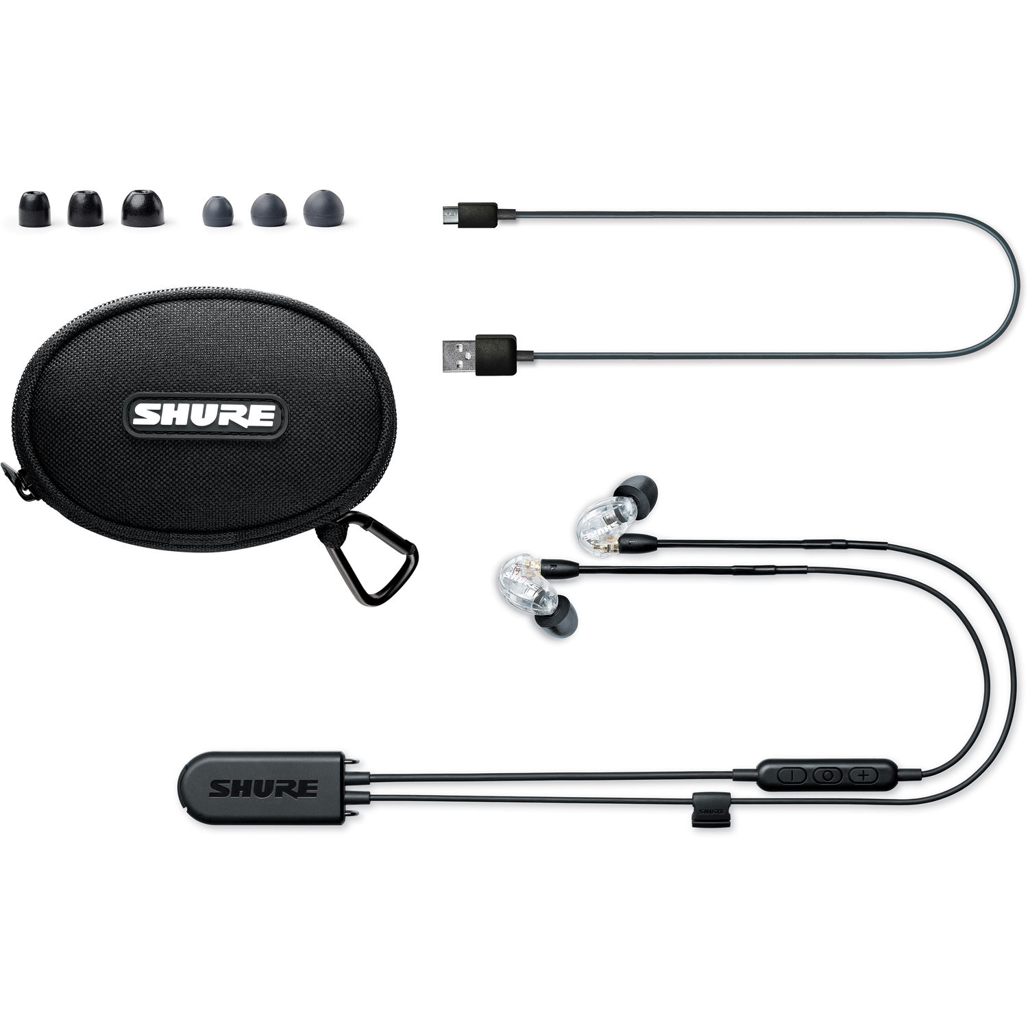 Shure SE215 Clear + BT2 - Casti in-ear wireless Bluetooth - SoundCreation